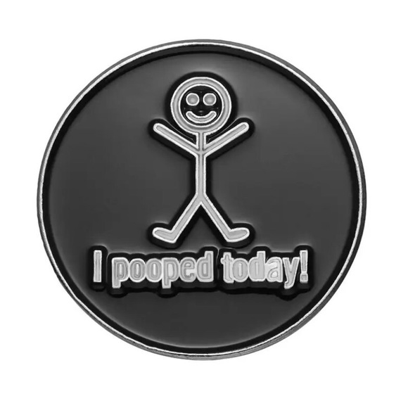 Jewelry | 63 I Pooped Today Stick Figure Enamel Pin | Poshmark